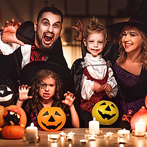 Didiseaon 2Pcs Pumpkin Candy Bucket Halloween Pumpkin Bucket Round Plastic Tub Candy Jar Trick or Treat Bucket with Handle for Halloween Party Supplies