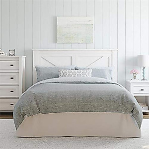 BOWERY HILL Wooden Queen Panel Headboard in Ivory Oak