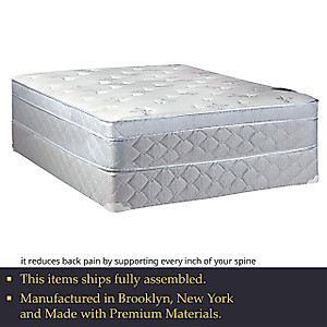 Nutan 10-Inch Plush Foam Encased Hybrid Eurotop Innerspring Mattress and 8" Wood Boxspring/Foundation Set, Twin