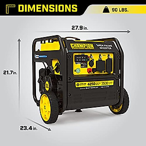 Champion Power Equipment 201185 4250-Watt Wireless Remote Start Open Frame Inverter Generator, CO Shield