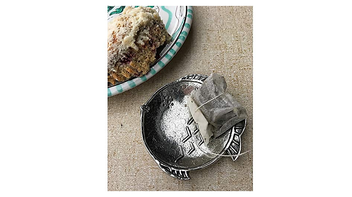Crosby & Taylor Pewter Fish Teabag Holder Trinket Dish - Handmade in USA