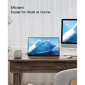 KekeBite Portable Monitor 17.3 inch FHD 1080P Laptop USB C HDMI Gaming Ultra-Slim IPS Display w/Smart Cover & Speakers,Plug&Play,External for PC Phone Mac Xbox PS4, E4