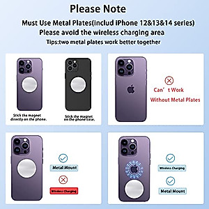 Zchan Civic 2022-2023 Magnet Car Phone Holder Stand in Air Vent/Dashboard, 360°Rotation Phone Holder for Car Work with Thin Case, Upgraded Car Phone Mount Custom for Civic Apply to All 4-7 inch Phone