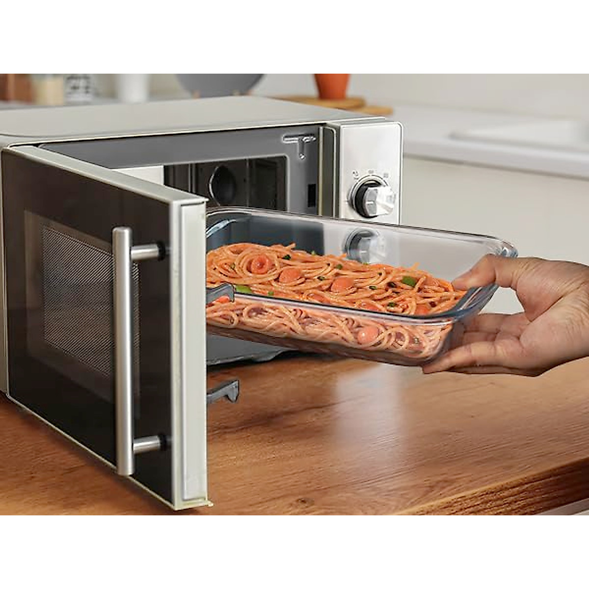 Microwave Bacon Cooker with Cover，Glass Airtight Bacon Container Keep for Refrigerator BPA Free Dishwasher and Microwave Oven Safe Refrigerator Organizers and Storage for Cheese lunchmeat Pizza Cooker