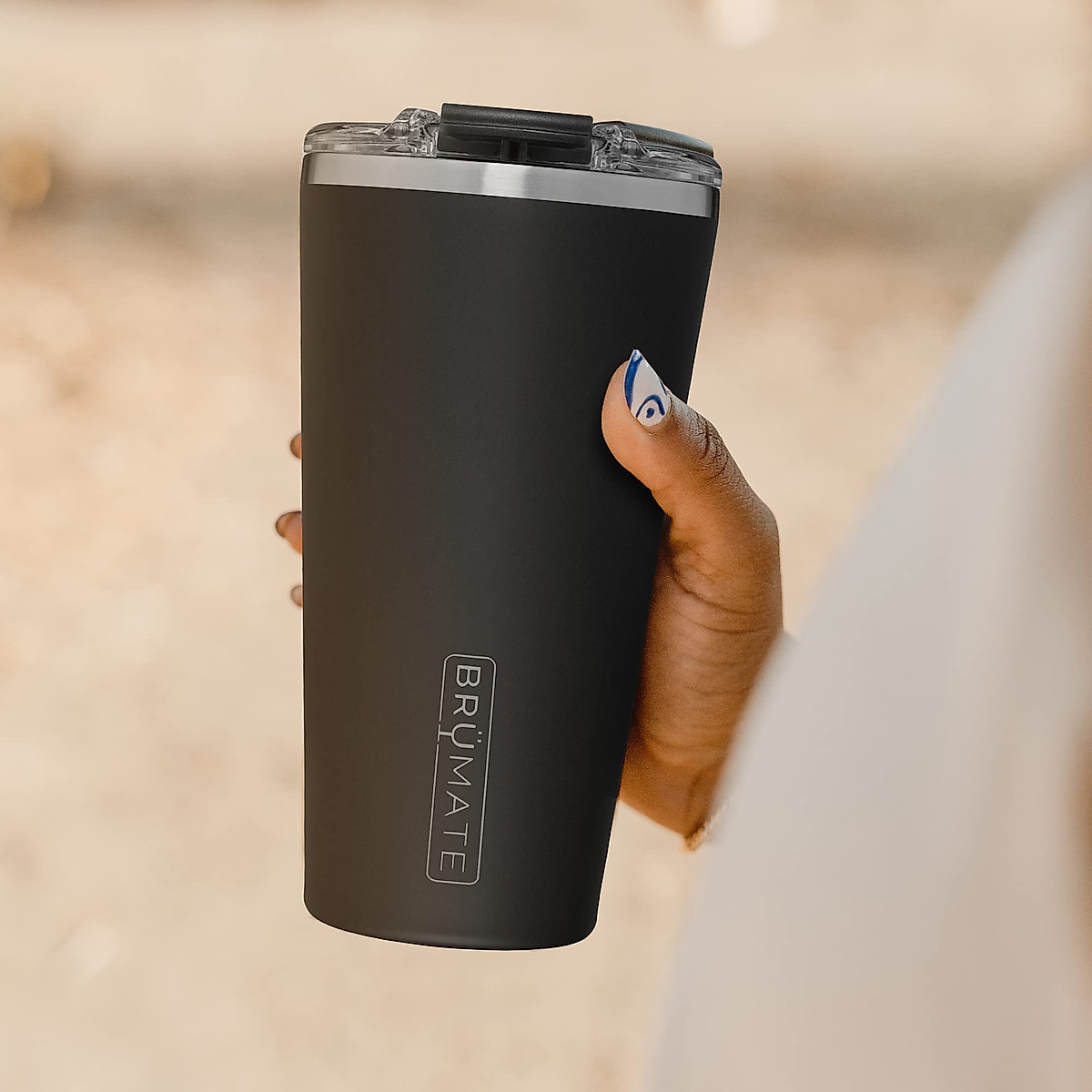 BrüMate Imperial Pint - 20oz 100% Leak-Proof Insulated Tumbler with Lid - Double Wall Vacuum Stainless Steel - Shatterproof - Travel & Camping Tumbler for Beer, Cocktails, Coffee & Tea (Matte Gray)