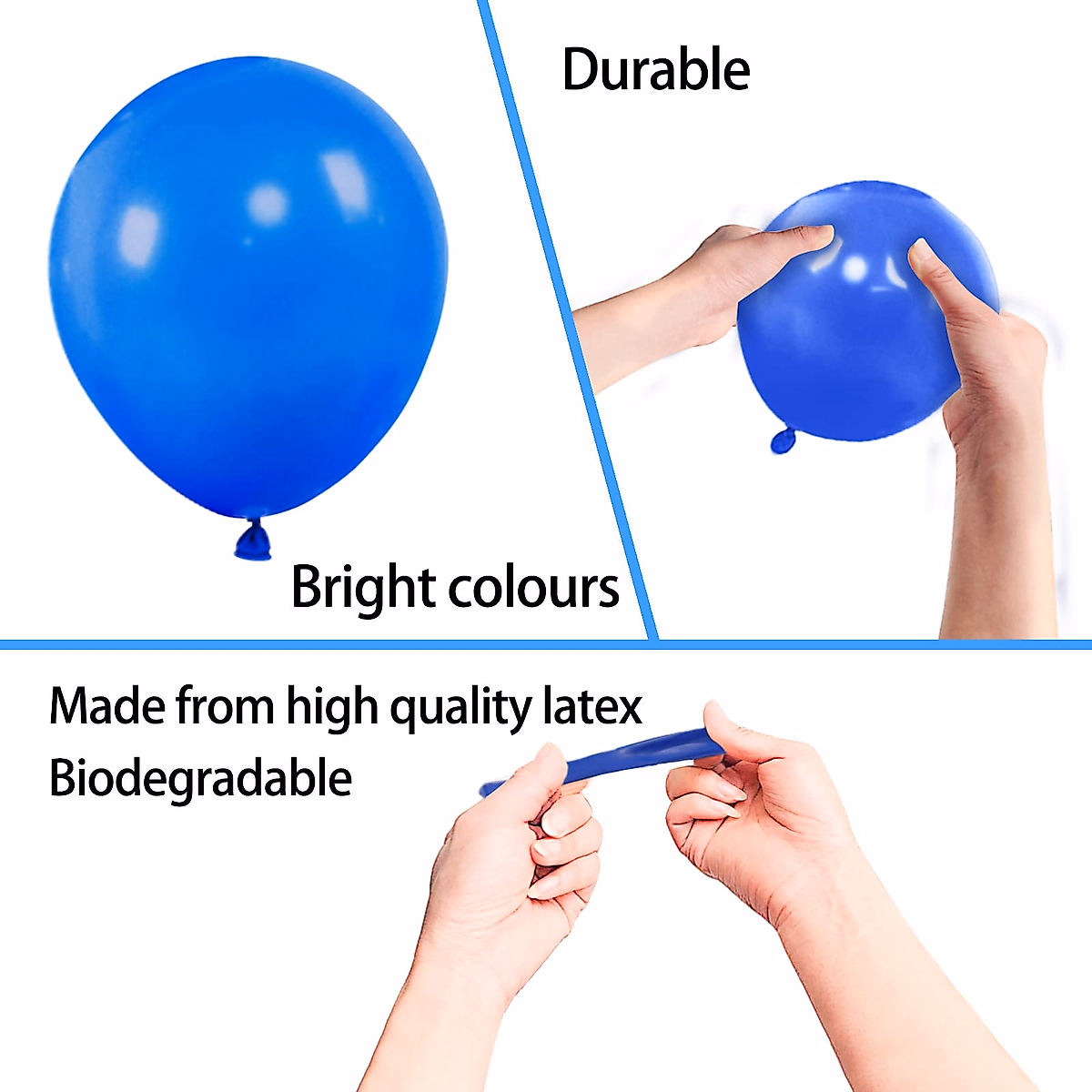 KAWKALSH 200pcs 5 Inch Dark Blue Balloons, Small Mini Latex Balloons for Party Birthday Baby Shower Anniversary Festival Arch Garland Decoration (Dark Blue)