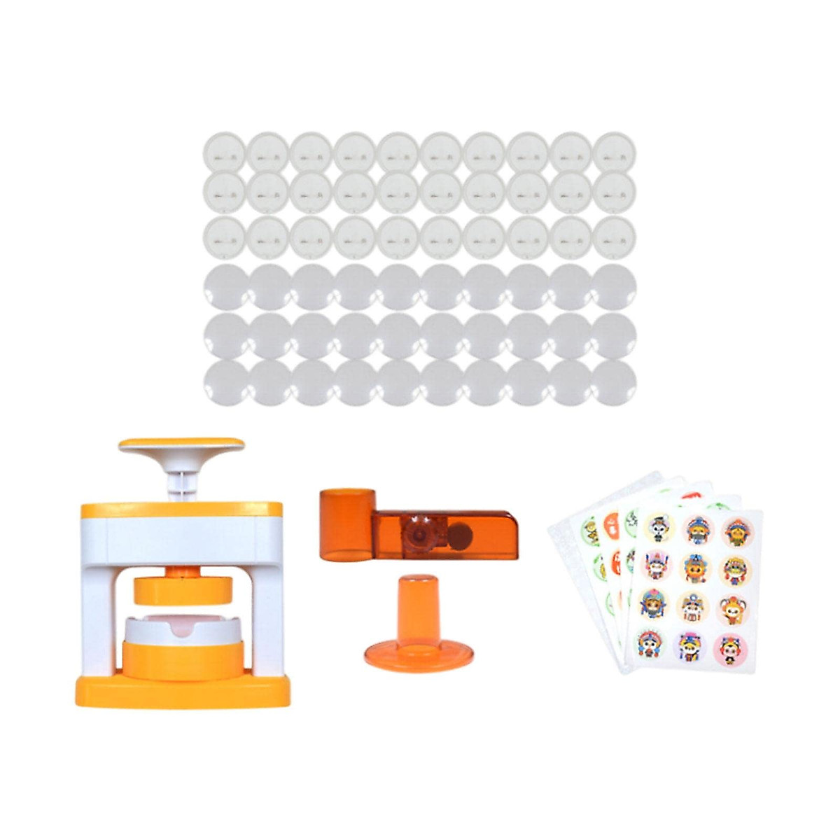 DIY Pin Badge Button Maker Brooch Pin Making Machine Accs Simple to Use 55mm Decoration Badge Die Mould Button Maker Machine for Birthday, with 30 Set
