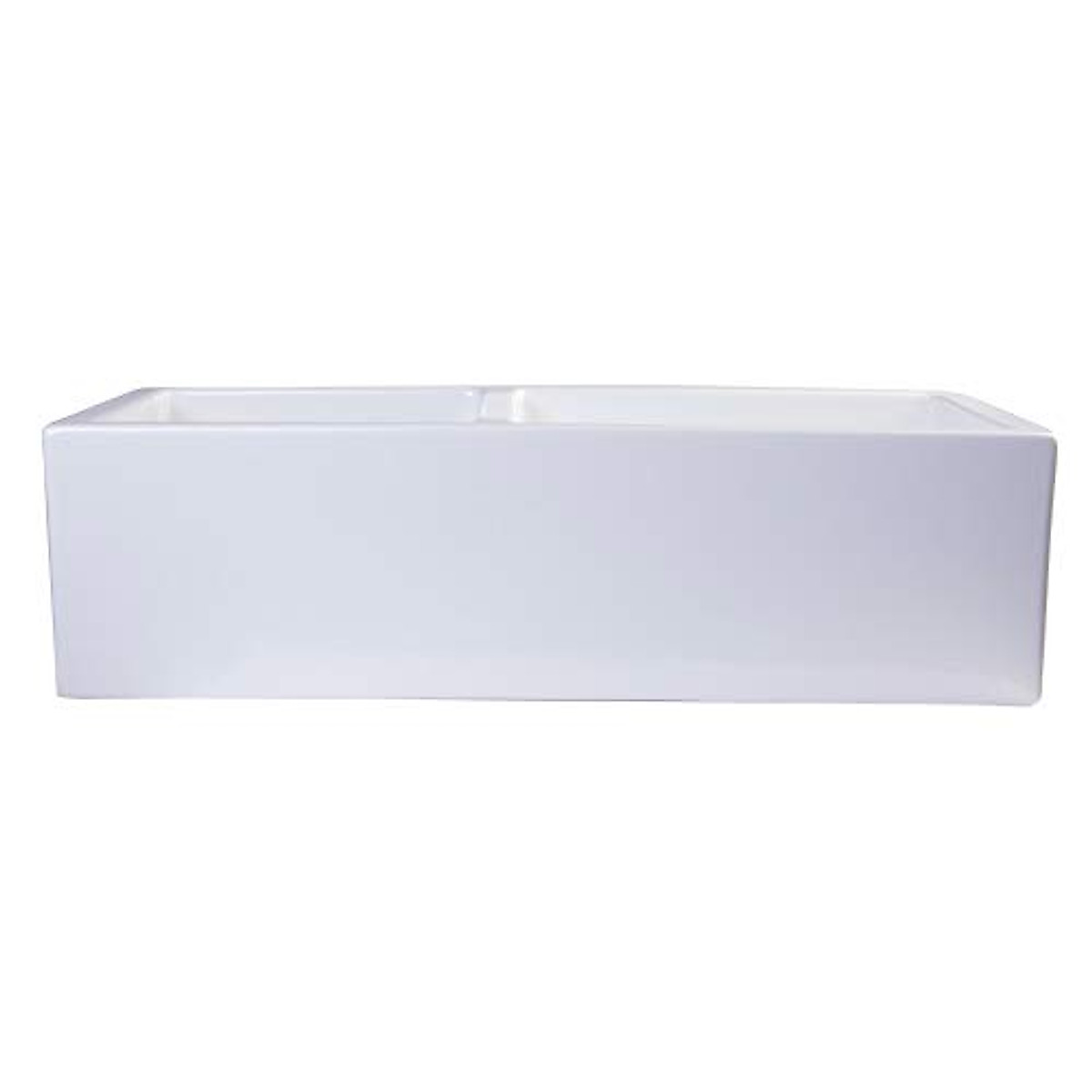 ALFI brand AB3618DB-W Smooth Thick Wall Fireclay Double Bowl Farm Sink, 36", White