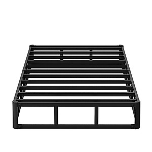Husleephu Twin Box Spring, 9 Inch High Profile Metal Box Spring Twin Bed Base with Fabric Cover, Sturdy Mattress Foundation, Easy Assembly, Noise Free, Black