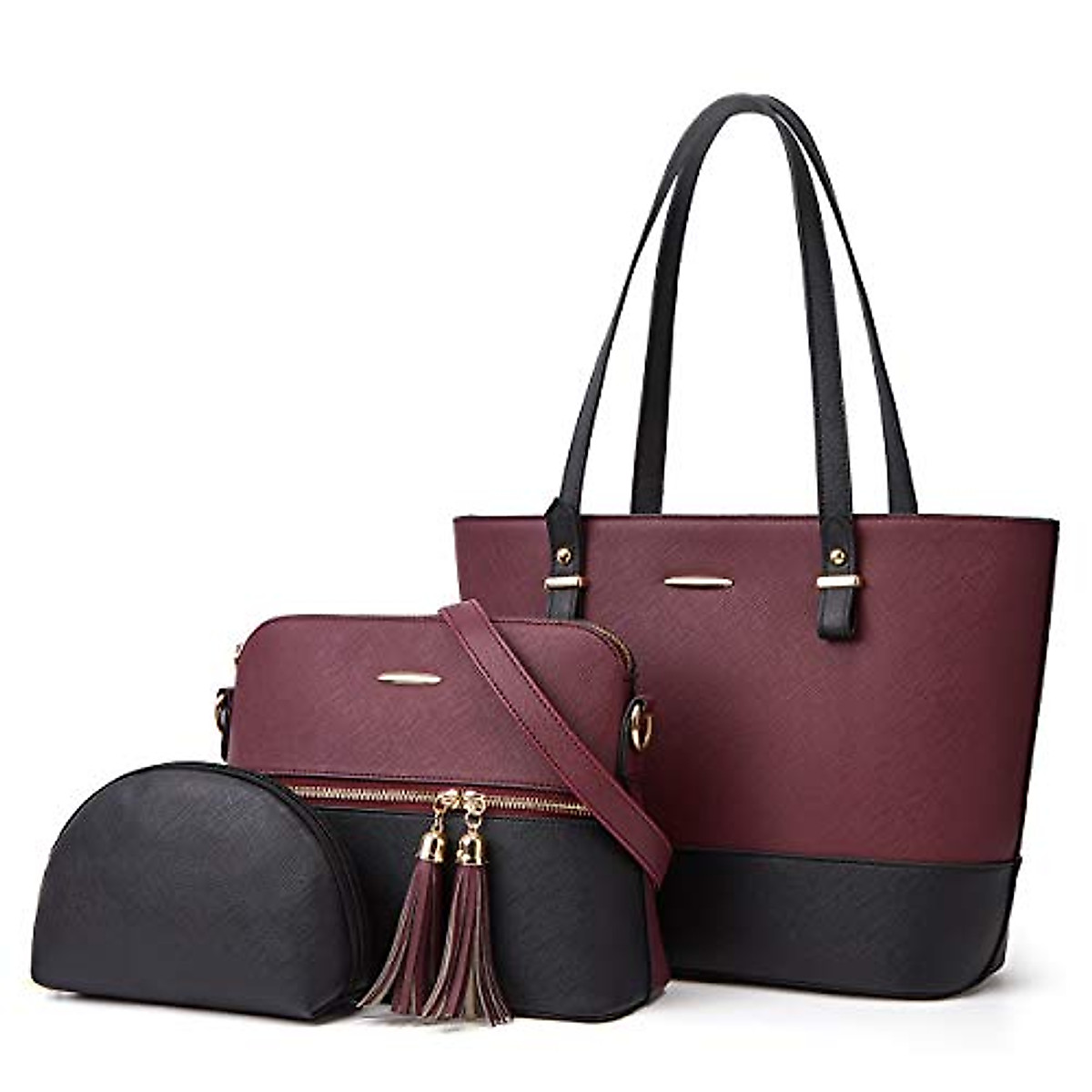 Handbags for Women Fashion 2022, Large Capacity Crossbody Handbags 4pcs Purse Set, Hobo Bags for Ladies Soft Leather Totes for Women, Designer Shoulder Bag Top Handle Satchel, Wallet Mother's Day Gift