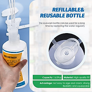 Frifreego Eye Wash Station Portable Eye Wash Kit for Emergency, Emergency Eye Wash Station with Two Bottles of 16 Ounce, Wall Mount Eyewash kit with Mirror & Emergency Sign, Personal Use, No Liquid