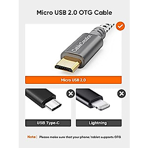 CableCreation USB to Micro USB Adapter 0.15m, USB 2.0 Male to Female for USB Micro-B Devices S7, Flash Drive, Mouse, Keyboard, Game Controller, Aluminum Space Gray