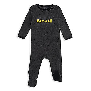 DC Comics Justice League Batman Superman The Flash Newborn Baby Boys 3 Pack Zip Up Sleep N' Plays 6-9 Months