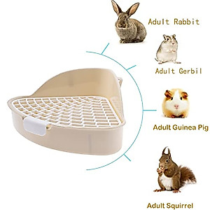 Triangle Potty Trainer Corner Litter Bedding Box Pet Pan for Small Animal/Rabbit/Guinea Pig/galesaur/Hamster/Ferret(White)（9.64"x6.89"x4"）