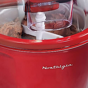 Nostalgia 1.5-Quart Electric Ice Cream, Frozen Yogurt, Gelato and Sorbet Maker, Red
