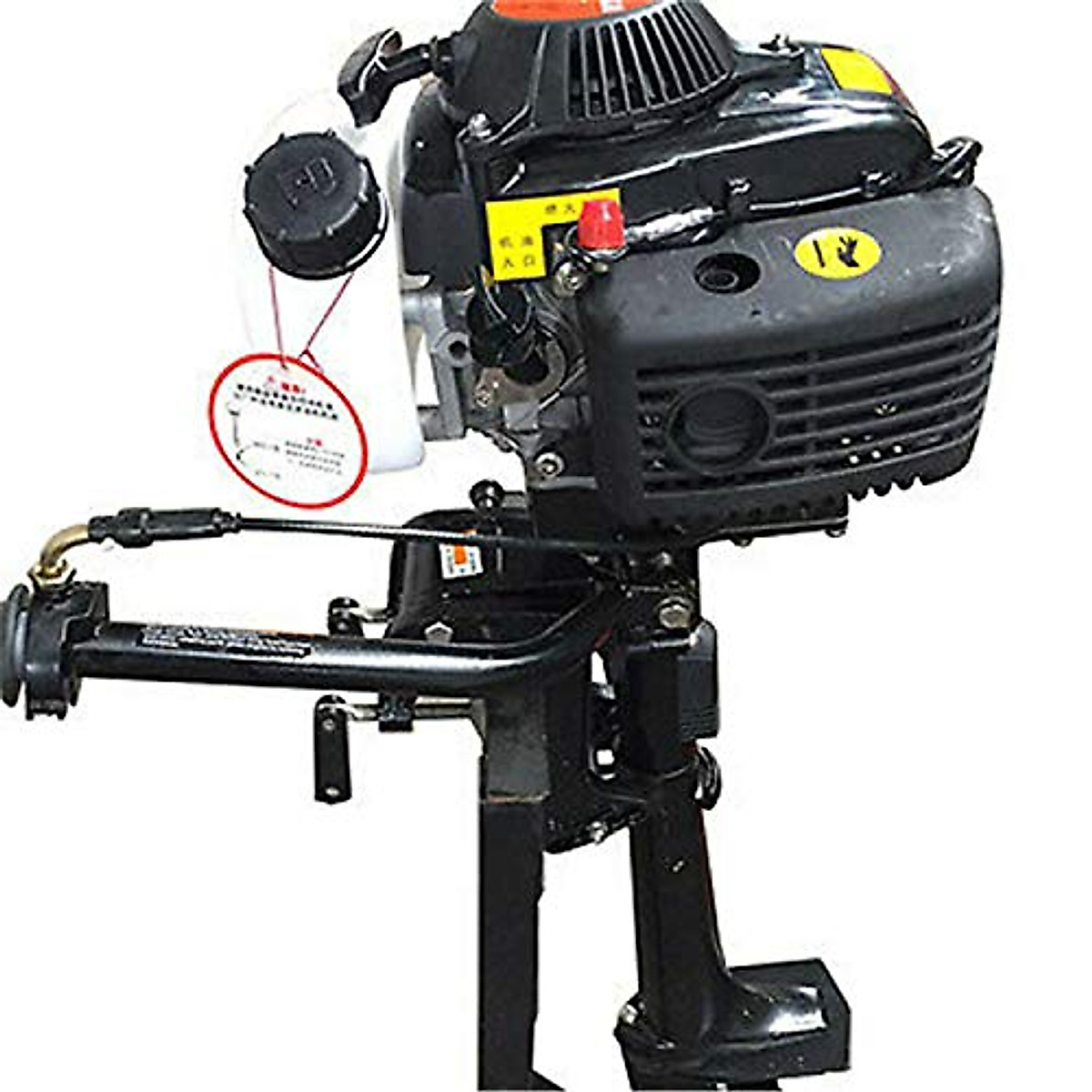 4HP 4 Stroke Outboard Motor Boat Engine 52CC Aluminum Heavy Duty Boat Motor with Air Cooling System Fishing Boat Engine (4HP-4 Stroke)