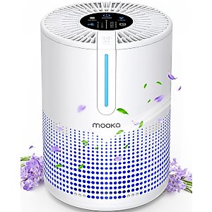 Air Purifiers for Bedroom Home 430 Sq.Ft, MOOKA H13 HEPA Filter Small Portable Air Purifier with USB Cable Fragrance Sponge for Smokers Pollen Pets Dust Odors, Desktop Air Cleaner for Car RV, M01