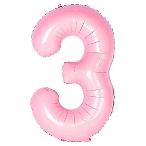 40 Inch Large Number Balloons Pink Mylar Foil Big Number 1 Giant Balloon Birthday Party Decoration