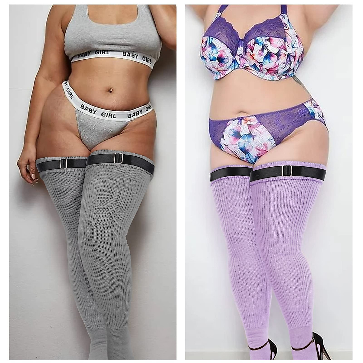 Neoviancia Women’s Garter Belts Plus Size, Adjustable High Elastic Garter Belt for Thick Thighs