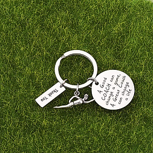 POTIY Coach Appreciation Gift Swimming Coach Keychain A Good Coach Can Change A Game Swimming Jewelry Swimming Gift Thank You Gift for Swimming Coaches (Swimming Coach Keychain)