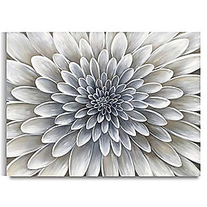 Yihui Arts White Flower Wall Painting Hand Painted Floral Pictures Artwork For Living Room Decoration