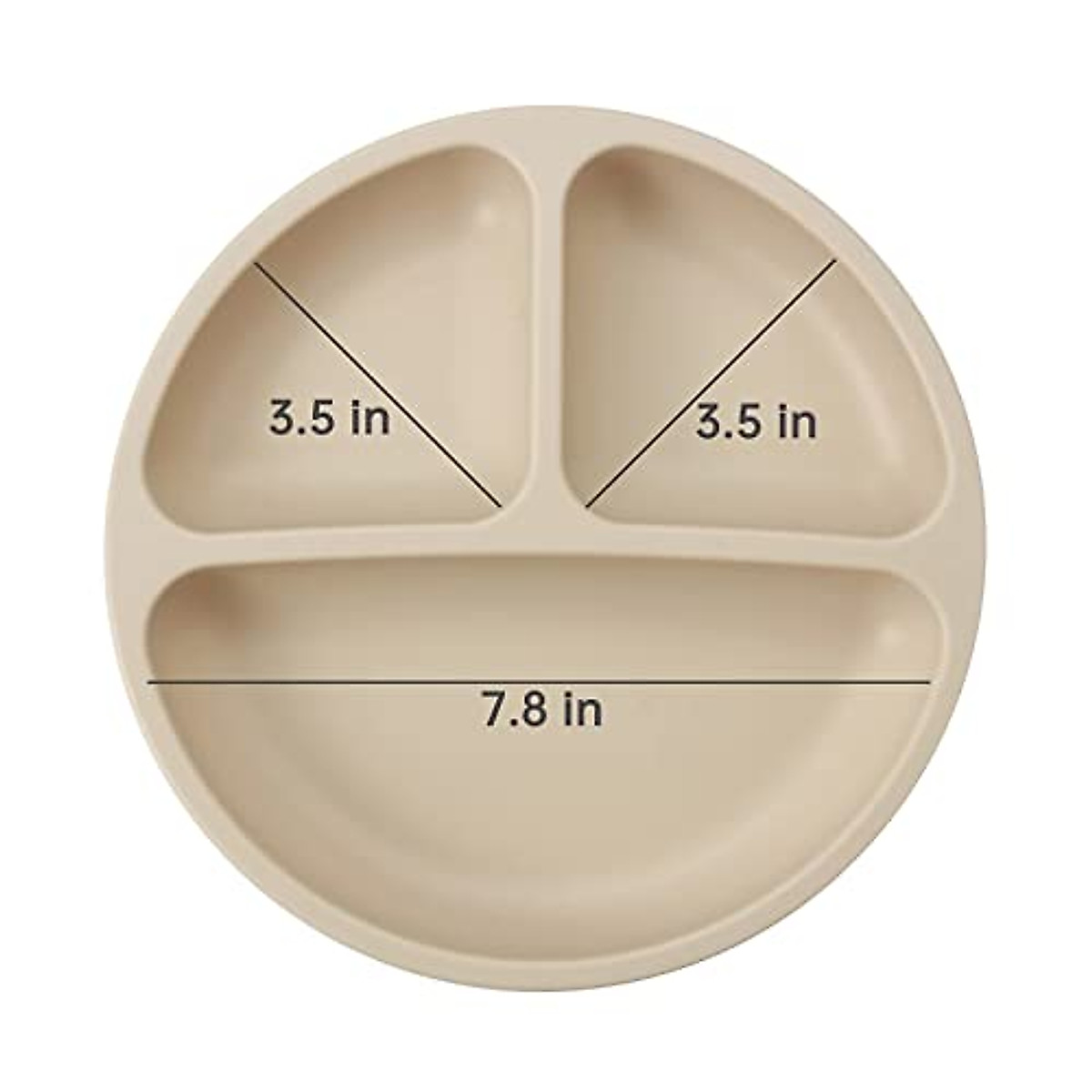 PandaEar 2 Pack Toddler Plates Silicone Suction Plates for Baby Kids| Divided Unbreakable Baby Feeding Plate, Non-Slip, Non-Toxic, BPA Free, Dishwasher and Microwave Safe