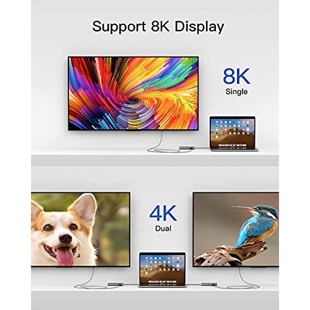 LamToon 40Gbps USB4 Compatible with Thunderbolt 4 Cable, 100W Charging,40Gbps Data Sync, Short USB C Cable Supports 8K Display, Compatible with Thunderbolt 3 and USB C 3.1 for External SSD,Hub,Docking