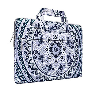 MOSISO Laptop Shoulder Bag Compatible with MacBook Air 15 inch M2 A2941 2023/Pro 16 2023-2019 M2 A2780 M1 A2485 A2141/Pro 15 A1398, 15-15.6 inch Notebook, Polyester Briefcase Sleeve Mandala MO-MDL006