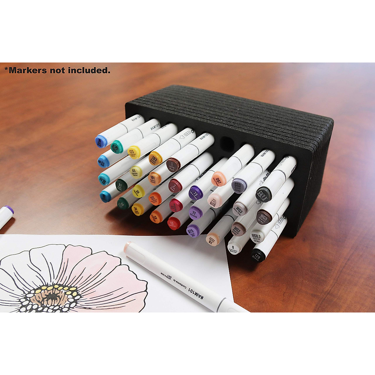 Polar Whale 2 Art Marker Storage Tray Organizers Pen Pencil Brush Storage Design Stand Supply Horizontal Storage Non-Scratch Non-Rattle Washable Compatible with Copic and More Each Holds 36