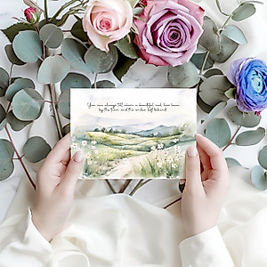 SLAPAFLIFE Sympathy Cards with Envelopes, Watercolor landscape Design Sympathy Cards Set of 20, Condolence Card with Matching Peel-and-Seal Rustic Envelopes, Each Card Comes with Heartfelt Condolences
