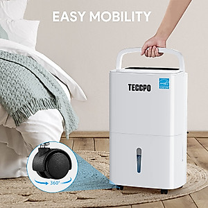TECCPO 3500 Sq.Ft Dehumidifier, 35 Pint Dehumidifier for Home and Basements, Intelligent Humidity Control, Continuous Draining