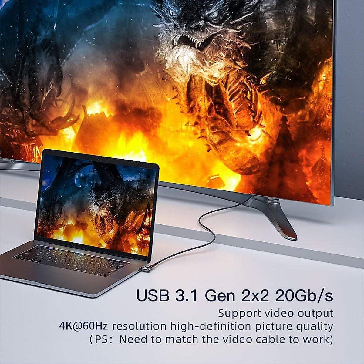 ESSAGER 2Pack USB C Magnetic Adapter 24Pins, Type C Magnetic Connector Support PD 100W USB3.1 Gen2x2 20Gbps Data Transfer 4K@60Hz Video Output