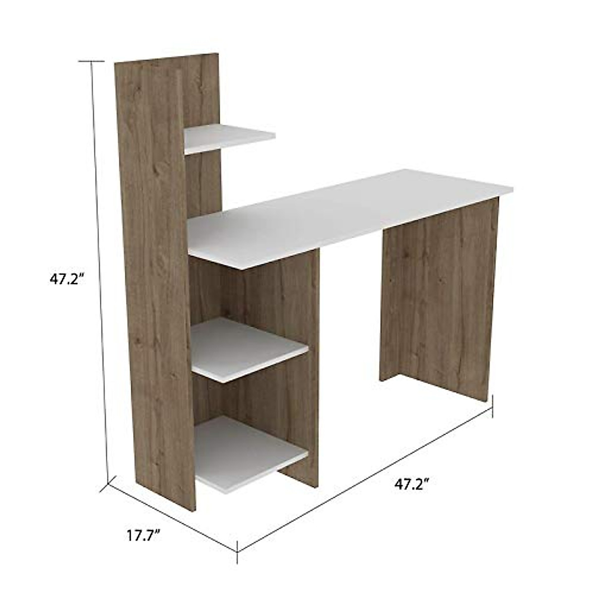 TUHOME Vilna 120 Desk Engineered Wood Desks in Multi-Color