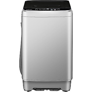 QIYO Full Automatic Washing Machine: Portable 15.6 lbs Washer with Drain Pump, LED Display, and Versatile Program Selections - Perfect for Apartment, Dorm, RV, Camping (Gray)