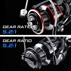 Goture 2Pcs Spinning Fishing Reel, Saltwater Freshwater Spinning Reel, Size 2000, 3000, 4000, Right/Left Handle Position, Ultra Smooth Lightweight Fishing Gear