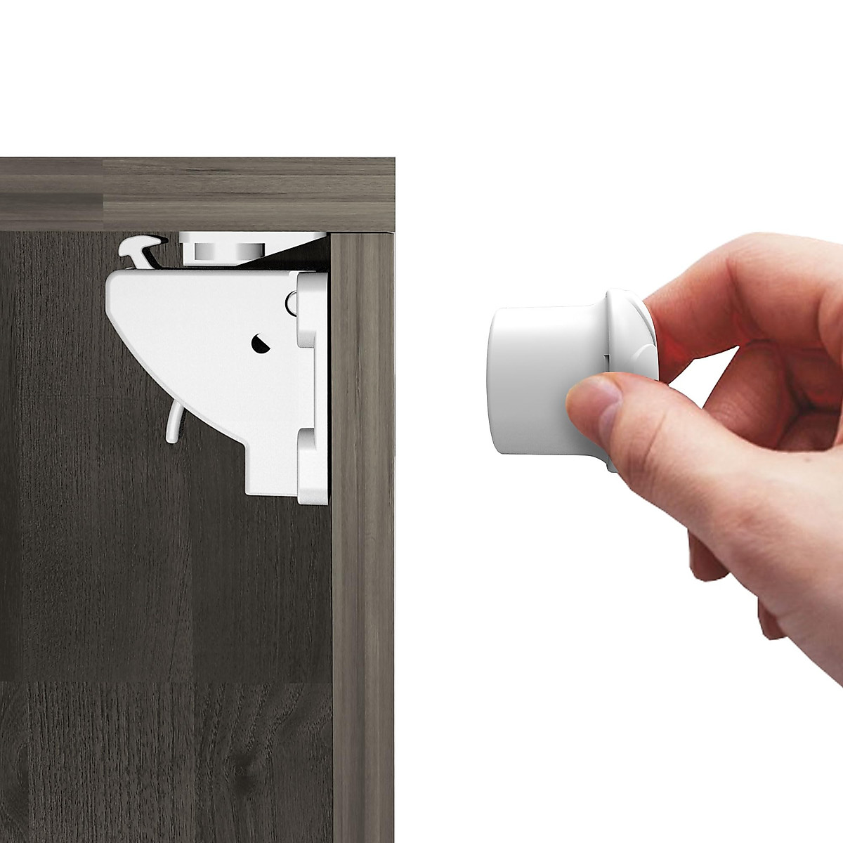 Heart of Tafiti Magnetic Cabinet Locks (6-Packs 1 Key), Baby Proofing Drawer Lock, Multi-Purpose Cupboard Drawers Latches, Safe & Easy Install, Strong Adhesive, No Screws or Tools Needed.