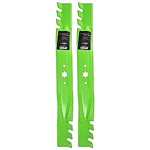 8TEN LawnRAZOR Mower Blade Set for Cub Cadet MTD Troy Bilt LTX1040 RZT-L42 942-04308-X 42-inch Deck (Heavy Duty Toothed Mulching)