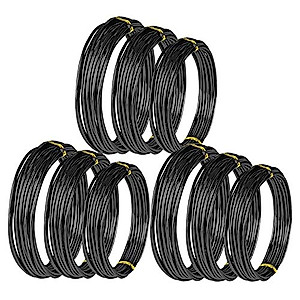 Pumbaa 1 Roll Garden Fastener Flexible Practical Bundled Flower Aluminum Bonsai Wire Fixed Bendable Tool Tree Plants Styling Decorative - 3.5mm - Black