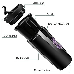 Squirrel Flower Circle Travel Coffee Mug Reusable Coffee Cup Tumbler with Lid for Outdoor 350ml