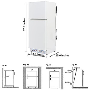 Techomey 6.1 Cu.Ft. Propane Refrigerator with Freezer, Gas Fridge with Freezer Off Grid, RV Refrigerator, 110V/LPG Dual Powers, for Outdoor, Truck, Camper, Kitchen, White