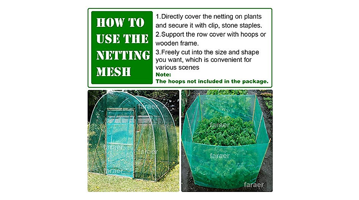 FARAER Garden Barrier Netting: Protect Plants from Pests & Sun