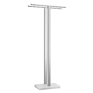 KES Standing Towel Rack for Bathroom, Free Standing Towel Rack Bathroom Floor with Weighted Marble Base 2-Tier, Extra High Thick Double Bath Towel Holder 18/8 Stainless Steel Brushed Finish, BTH232-2