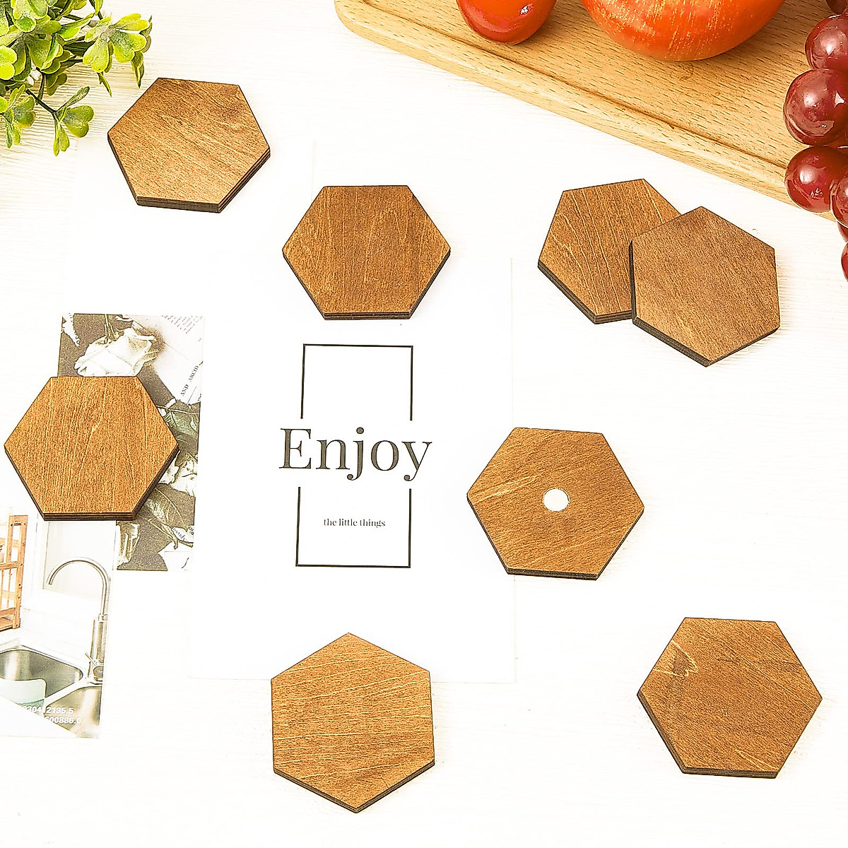 30 Pcs Wooden Fridge Magnets Hexagon Locker Magnets Magnetic Refrigerator Magnets Whiteboard Magnets Decorative Magnets Office Magnets Cute Magnets Wood Magnets for Refrigerator Fridge Kitchen Cabinet