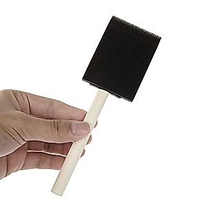 100 Pack 2 inch Foam Brush Sponge Wood Handle Paint Brush Foam Sponge Brush for Acrylics, Stains, Varnishes, Crafts