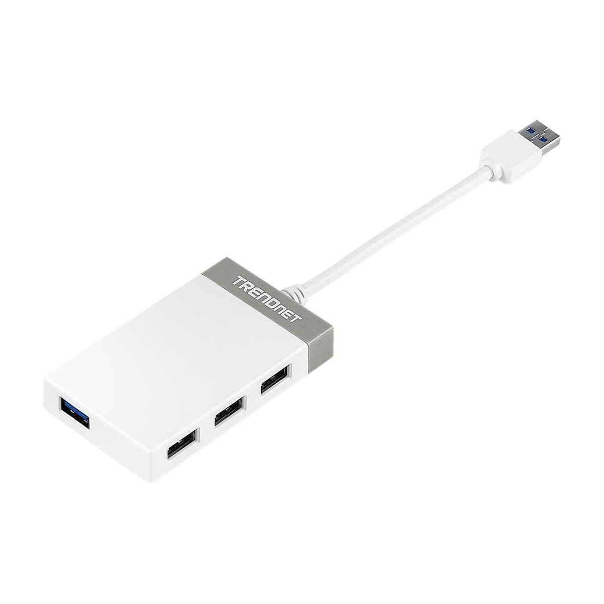 TRENDnet 4-Port USB 3.0 Hub, TU3-H4E, Plug & Play, Compact Size USB 3.0 Hub Compatible with Linux, Windows, Mac, Nintendo Switch, Backwards Compatible with USB 2.0, White