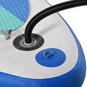 Soozier Inflatable Stand Up Paddle Board Ultra-Light Yoga SUP with Non-Slip Deck Pad, Premium Accessories, Waterproof Bag, Safety Leash and Hand Pump for Surfing, Touring and Fishing, Blue