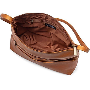 Le Donne Leather Birch Bay Crossbody Leather Women’s Handbag, Premium Colombian Vaquetta Leather, 13” x 10” x 3” (Navy)