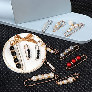 14 Pieces Pearl Scarf Brooch Pin Assorted Muslim Scarf Hijab Clips Small Brooch Set Metal Clips for Headscarf Shawl Muslim Women Scarves Hijab Safety Shawl Brooch Pins for Women Men