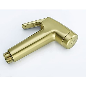 Brushed Gold Bidet Sprayer for Toilet-HOMCBEC Cloth Diaper Sprayer Hand Held Bidet Shower Faucets,Bathroom Jet Sprayer Kit Spray Attachment with Hose and Wall Bracket