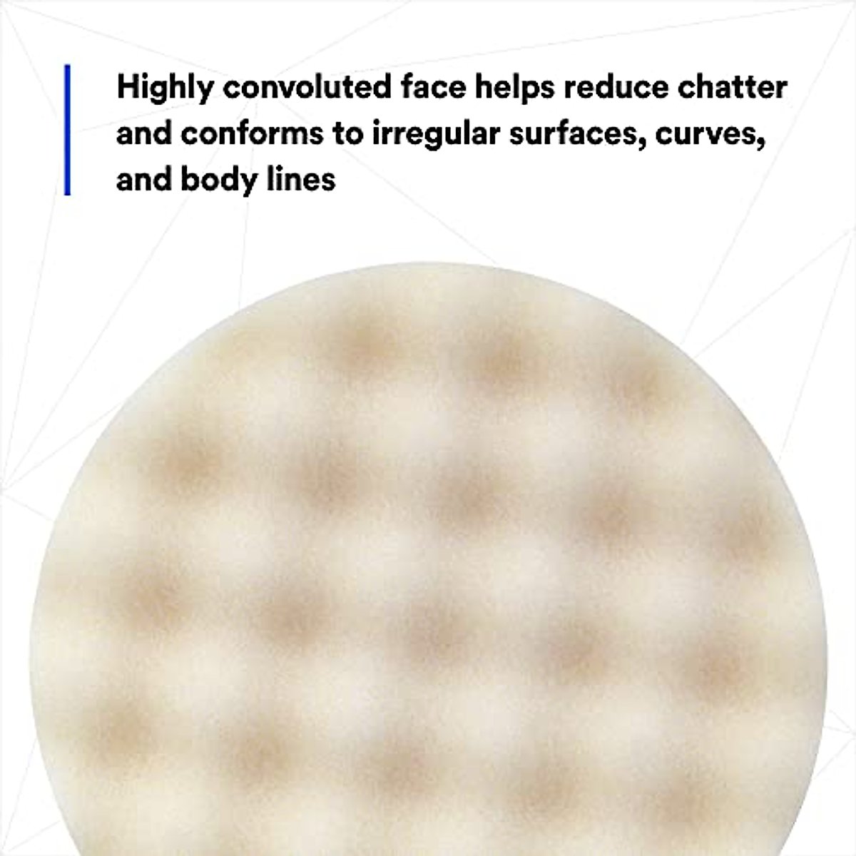 3M Foam Compounding Pad, 05723, Single Sided, Flat Back, Hook and Loop, 8 in (203.2 mm), 2 Pads/Bag , White